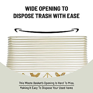 Popular Bath 843941 Seraphina Waste Basket,Ivory