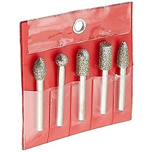 Big Horn 19391 5PC Diamond Burr Set - 1/4 Inch Shank, 50 Grit - Coarse
