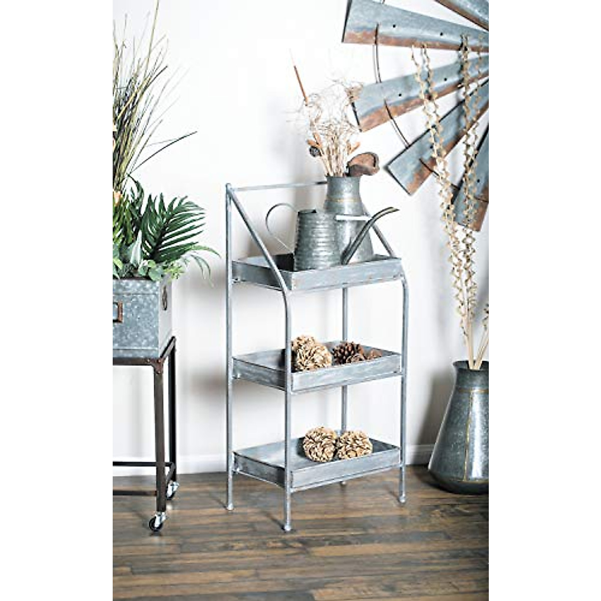 Deco 79 Plantstand, 11" W x 39" H, Gray