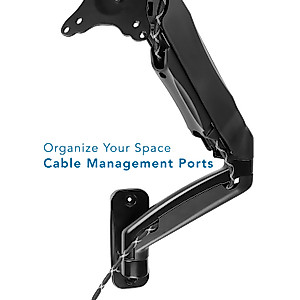 Mount-It! Monitor Wall Mount Arm | VESA Wall Mount Monitor Arm | Full Motion Gas Spring Arm Fits 13 15 17 19 20 22 23 24 27 30 32 Inch Screens with 75 or 100 VESA Patterns | Camper RV Compatible