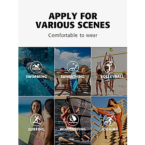 ATTRACO Women Swimming Pants High Waisted Swim Tights Swim Leggings with Pockets Navy L