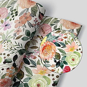 Rose Floral Drawer Liner Peel and Stick Contact Paper self Adhesive Wallpaper Removable Vinyl Decorative Shelf Drawer Liner 118 inch x17.4inch (Rose Floral, 118 inch x 17.4 inch)