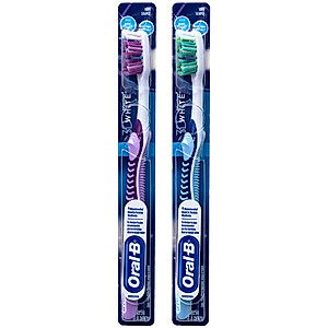Oral-B 3D White Vivid Toothbrush, 35 Soft (Colors Vary) - Pack of 2