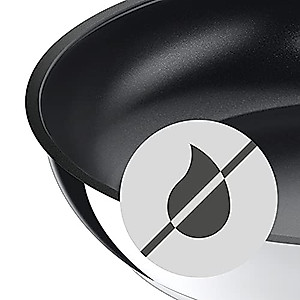 WMF Frying pan Coated Ø 24cm CeraDur Profi Pouring Rim Plastic Handle with Flame retardants Cromargan Stainless Steel CeraDur Suitable for Induction Hand wash