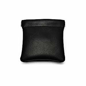 Woodten PU Leather Jewelry Travel Bag Leather Jewelry Pouch Christmas,Wedding Party Favor Gift Bag (S, Black)
