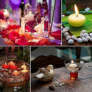 Floating Candles,Classic Unscented Tealight Shape Candles with 100PCS Silk Rose Petals,Mini Candle Discs for Weddings,Anniversaries,Birthdays,Home Decoration,Spa,Relaxation,10PACK (Ivory)
