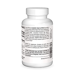 Source Naturals Cherry Fruit Extract, Natural source of flavonoids That act as antioxidants*, 500 mg - 180 Tablets