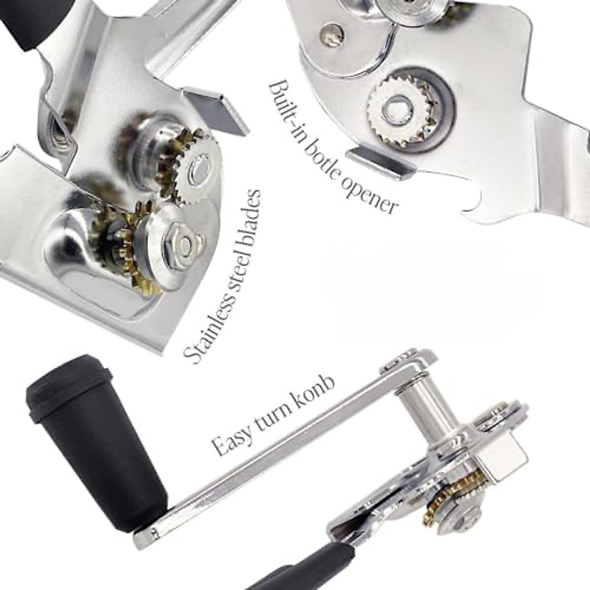 T1W Crank Handle Commercial Can Opener - Heavy Duty Can Opener - Ergonomic Cushioned Handle - Manual Hand Can Opener