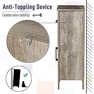 kleankin Bathroom Floor Cabinet Storage Cupboard with Drawer and Adjustable Shelf for Entryway or Living Room, Barnwood