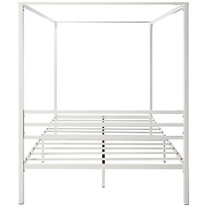 ZINUS Patricia White Metal Canopy Platform Bed Frame, Mattress Foundation with Steel Slat Support, No Box Spring Needed, Easy Assembly, Queen