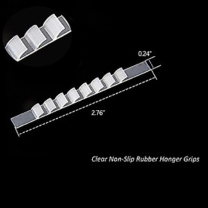 Non-Slip Hanger Grips for Wood Hangers- 100 Pcs Clear Non-Slip Rubber Hanger Grips Hanger Strips Adhesive Clothes Hanger Grips