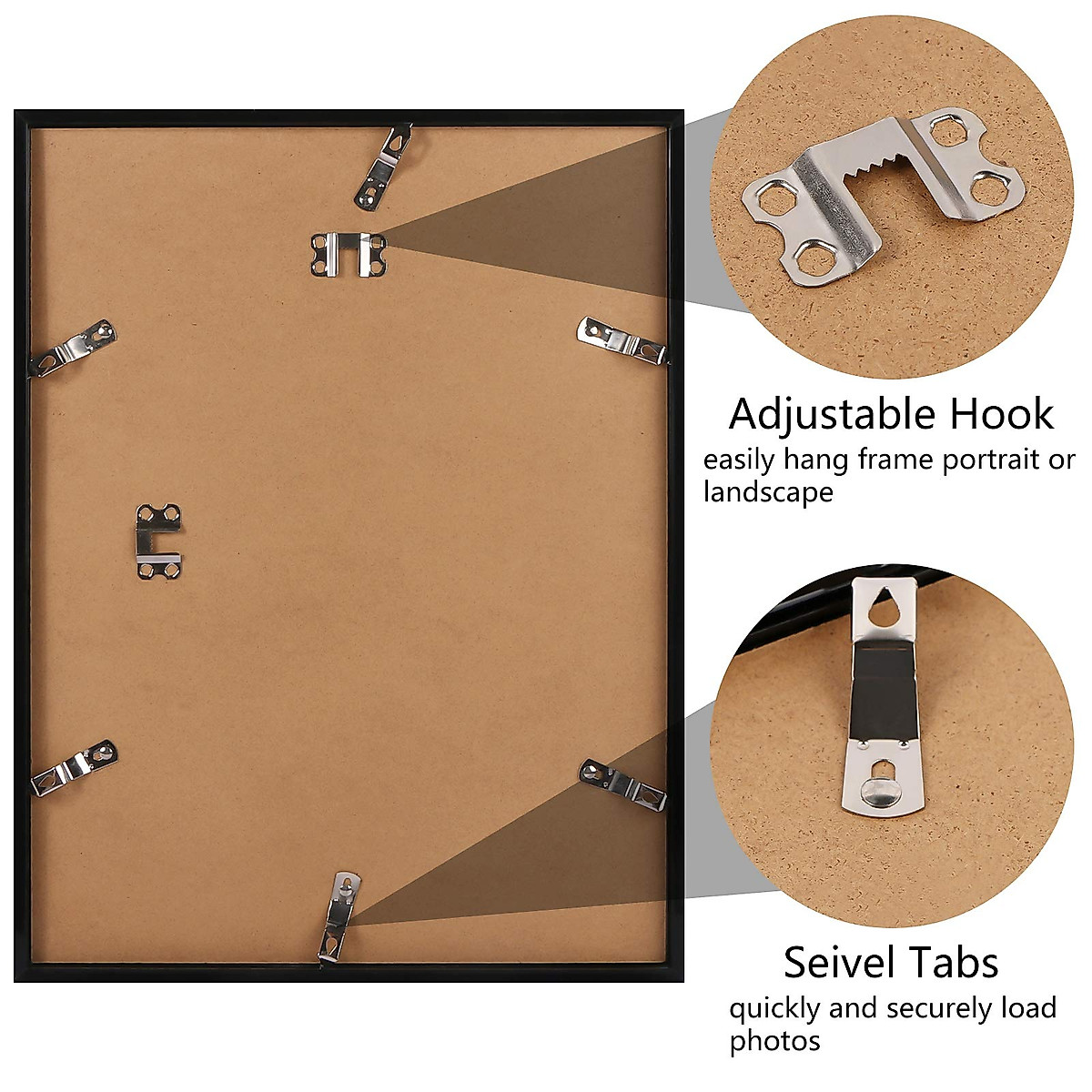 CABAX 12x16 inch Diamond Painting Picture Frames, Compatible With 30x40 Diamond Painting Arts or Photos or Posters, Black Frame with Acrylic Protection and Hanging Kit, Pack of 2