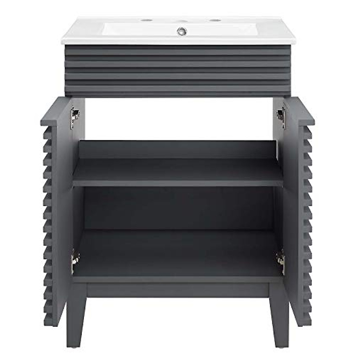 Modway Render Vanity with Sink-Floor, 24 Inch, Gray White