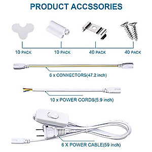 (10-Pack) 8ft LED Shop Light Fixture, 120W 19000LM 6000K, Cold White, V Shape, Clear Cover, Hight Output, Linkable Shop Lights, T8 LED Tube Lights, LED Shop Lights for Garage 8 Foot with Plug