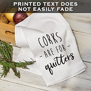 MAINEVENT Corks Are For Quitters 18x24 Inch White Cotton Hand Towel