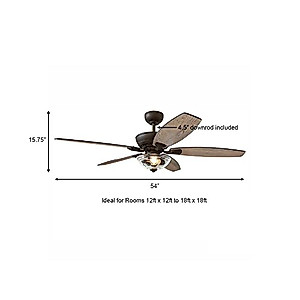 Home Decorators Collection 51848 Connor 54 in. LED Bronze Dual-Mount Ceiling Fan with Light Kit and Remote Control