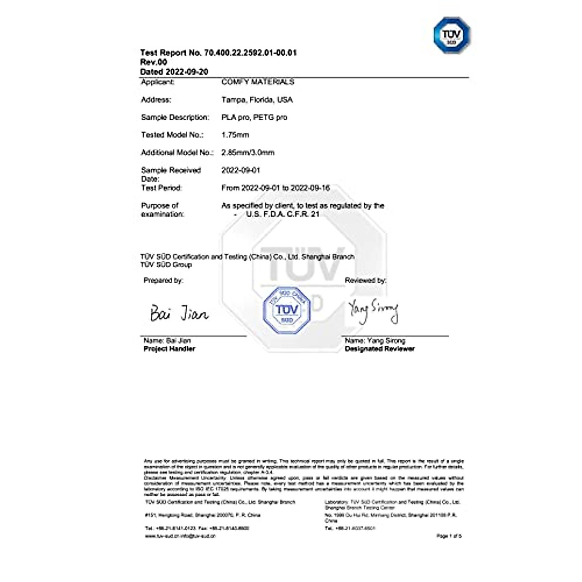 Certified Food Grade PLA+ 3D Printer Filament - CARBON by Comfy Materials - Lab Tested FDA Compliant Food Safe, 1.75mm, 1kg, Accuracy: +/- 0.02 (Purple)