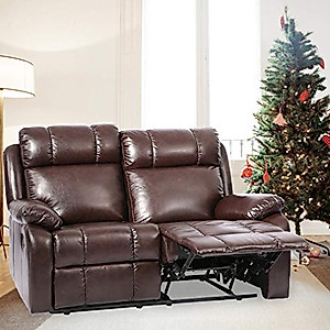 BestMassage Recliner Sofa Loveseat Leather Sofa Recliner Couch Manual Reclining Sofa Recliner Chair, Love Seat, and Sofa for Living Room Home Furniture