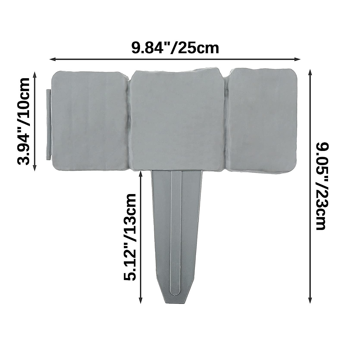 Yaegoo Garden Border Edging, 20 Pcs Stones Effect Fence Decorative Flower Bed Edging for Garden, Lawn and Landscape Edging, Interlocking Outdoor Lawn Stakes (Gray)