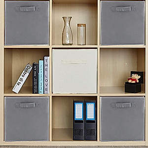 Debbu Basics Fabric Clothing Storage Bins - 10.6" x 10.6" x 11" - Collapsible Storage Cubes Organizer with Handles, Linen Foldable Storage Baskets Cloth Box Containers, Closet Organizers