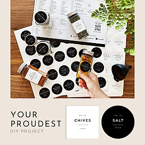 Glass Spice Jars with Label and Organizer - Minimalist Collection - Clear Empty 4 oz Spice Jars with Labels, Spice Seasoning Containers Jars with Labels, Small Spice Bottles Jars Set with Shaker Lids