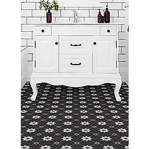 FloorPops Rigel Peel & Stick Floor Tiles, Black