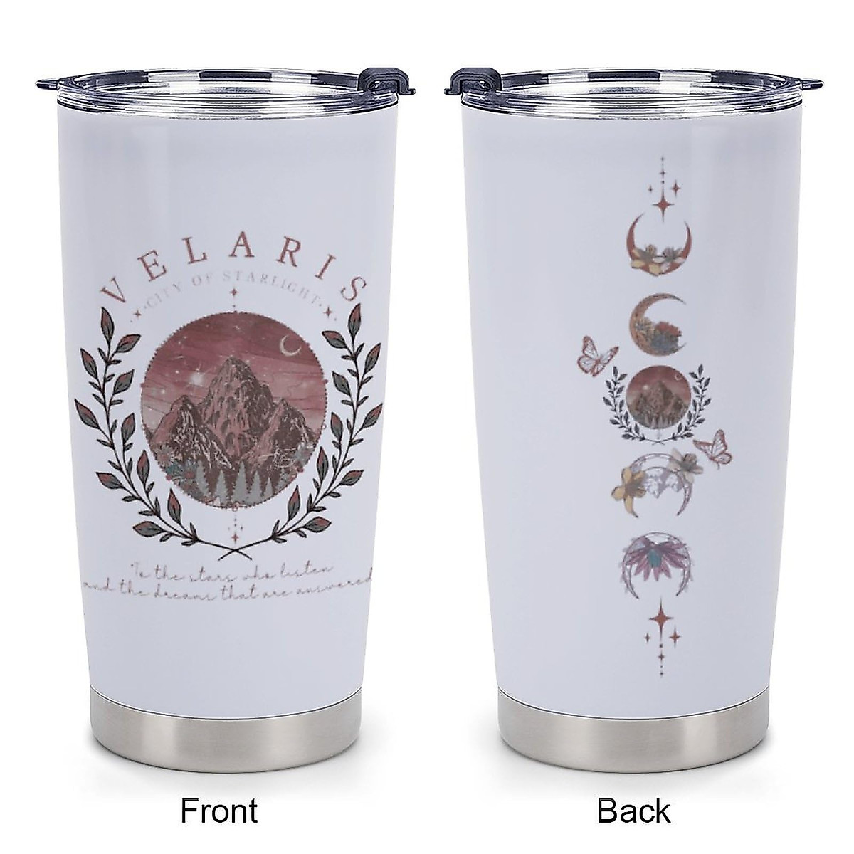 Velaris City Of Starlight Tumbler Acotar The Night Court Bookish 20 Oz Stainless Steel Insulated Tumblers with Lid And Straw Bookish Acotar Travel Coffee Mug Gifts