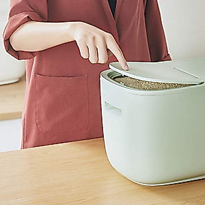 Hemoton Rice Storage Case Multifunctional Proof Bean Grain Cereal Box Rice Container Cylinder for Kitchen Restaurant Green