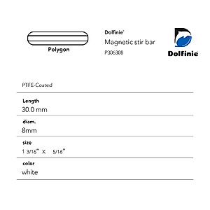 Dolfinie Magnetic Stirrer Bars, Stir bar Rod, Magnetic Stirrer Pill, for Magnetic Mixer Stir Plate (6pcs, Polygon 30mm x 8mm)
