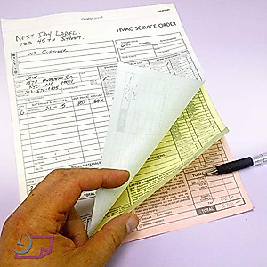 HVAC Service Order Invoice & Repair Detail Form, 3 Part Carbonless (100 Sets) Letter Size Forms