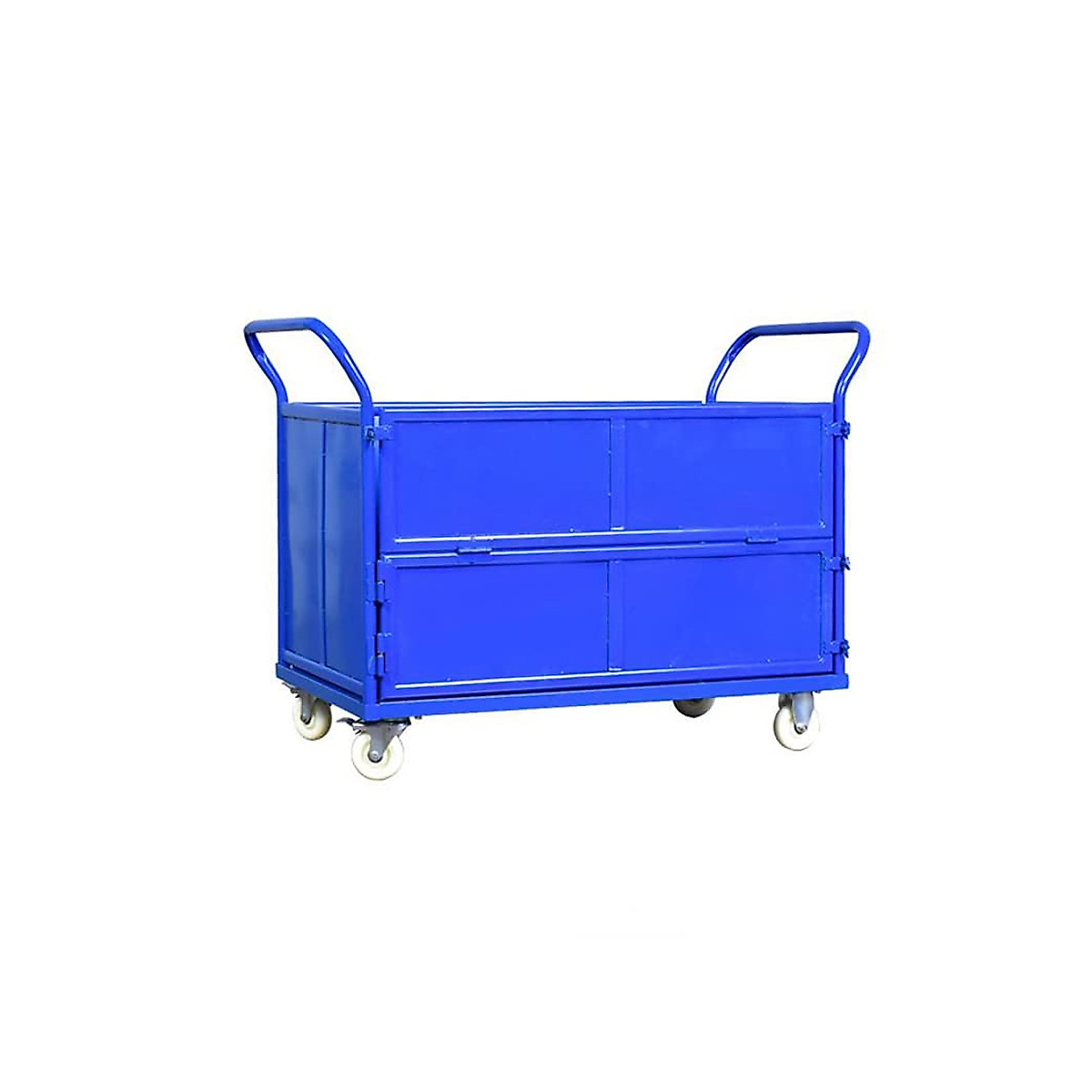 Trolley Mobile Storage Cart Removable Folding Basket Steel Hand Pull Cart Weight 200KG (47.24 * 27.55 * 39.37inch,Grey-Grille)