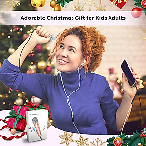 USB C Mini Karaoke Microphone for Android Phone, Laptop, Tablets Small ASMR Microphone for Voice Video Recording Singing, Vlogging, Podcasting YouTube (1 PCS Rose Golden)