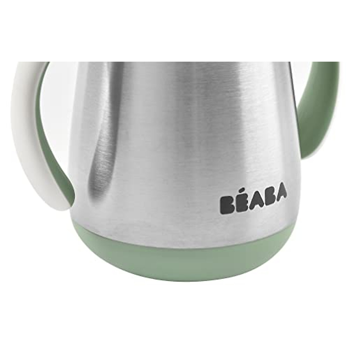Beaba Stainless Steel Sippy Cup, Straw Sippy Cup with Handles, Toddler Sippy Cups, Baby Sippy Cup, Insulated Cup, Insulated Cup, 8+ mths, 8.5 oz, Sage