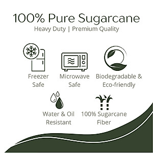 FAMASTON 100 pack Oval Paper Plates 12 inch 100% Compostable Heavy-Duty disposable extra large platters thanksgiving dinner party bulk 12" biodegradable platos - White