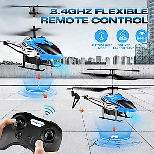 Britik Remote Control Helicopter for Kids - RC Helicopters Toys, One Key Takeoff/Landing and Hover Functionality, 3-Speeds, LED Lights and Crash Protection-Indoor Flying Toy, Gift for Boys/Girls Kids
