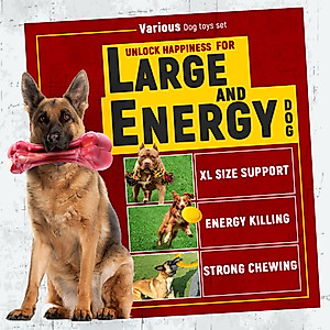 Zeaxuie Heavy Duty Various Dog Chew Toys for Aggressive Chewers - 9 Pack Value Set includes Indestructible Rope Toys & Squeaky Toys for Medium, Large & X-Large Breeds (for Energy Chewers)