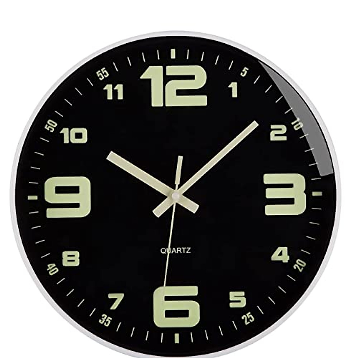 kinatime Wall Clocks Battery Operated - Glow in The Dark Wall Clock Non-tick 12 inch Silent Wall Clock for Bedroom Living Room and Office Decor