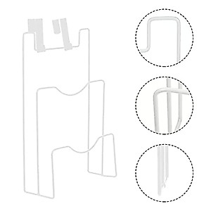 Luxshiny Cabinet Organizer Wall Mount Pot Lid Rack Punch Free Stainless Steel Hanging Cutting Board Pot Lid Holder Cabinet Door Pot Lid Organizer Pan Cover Rack Hanger for Kitchen White Shelf Bracket