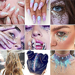 TORC 4 OZ Black Holographic Glitter 4 Ounce Mix Chunky Glitter Bulk for Resin Craft Cosmetic Art Festival Decoration