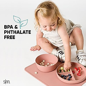 Simple Modern Disney Silicone Bowl for Baby, Toddler | Feeding Supplies Baby Food Bowls Dinnerware Dishes for Kids | Microwave Safe | Bennett Collection | Princess Rainbows