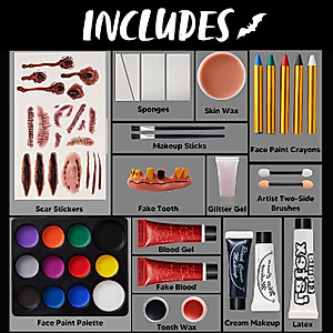JOYIN Halloween Makeup Set Ultimate Family Party Pack All-in-one Easy On Set for Halloween Party Supplies, Halloween Zombie Cosplay, Face Paint & Body Paint, Halloween Party Favors