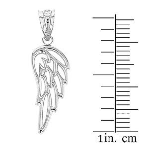 Religious Jewelry Fine 925 Sterling Silver Guardian Angel Filigree Wing Charm Pendant