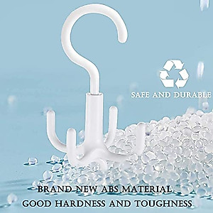 LIUHE 3 Pack Hangers for Closet, 4 Claws 360 Degree Rotatable, 6.3 Inches Large Size Twirl Stackable Hooks Tie Racks for Scarves Belts Ties Clothes Bags Shoes Scarf Closet Organizer Closet Storage