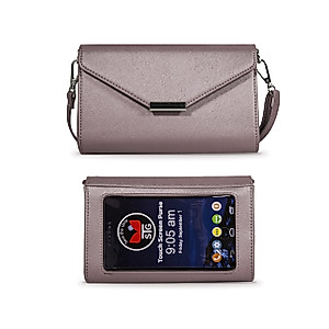 Save the Girls Timeless Touchscreen Purse Smartphone Purse with Zippered Pocket and Ten Credit Card Slots (First Blush)