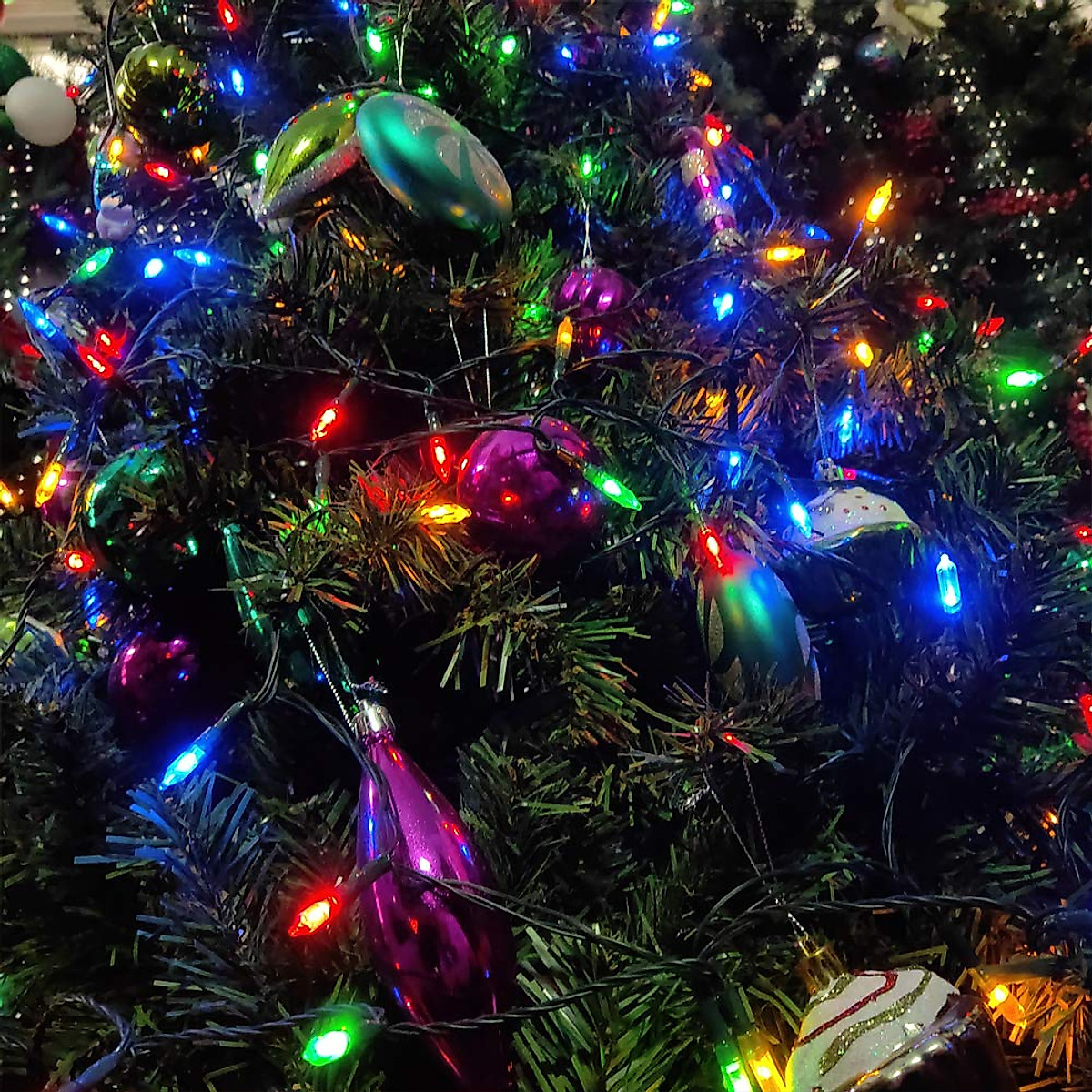 LOENDE Battery Operated String Lights with Timer Christmas Lights 100 LED 8 Modes String Lights Mini Lights Set for Indoor Outdoor Wedding Party Home Garden Wreath, Waterproof, Multicolored