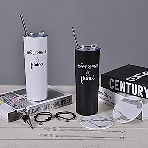 Engagement Gifts for Couples - Fiance & Fiancee Newly Engaged Gift for Her & Him Bride & Groom Unique Gifts for Women Party Anniversary 20oz Travel Skinny Tumbler