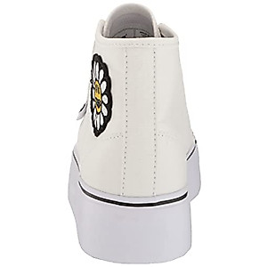 DC Women's Manual Hi Platform Skate Shoe, White/Black/Flower, 5