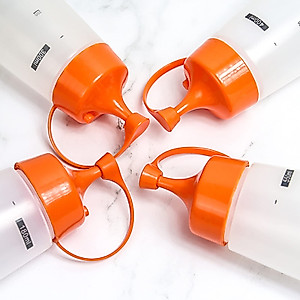 Squeeze Sauce Bottle with Scale, Practical Leakproof Squeeze Bottle Clear Scale Simple Usage Plastic Condiment Bottle for Home Orange 180ml