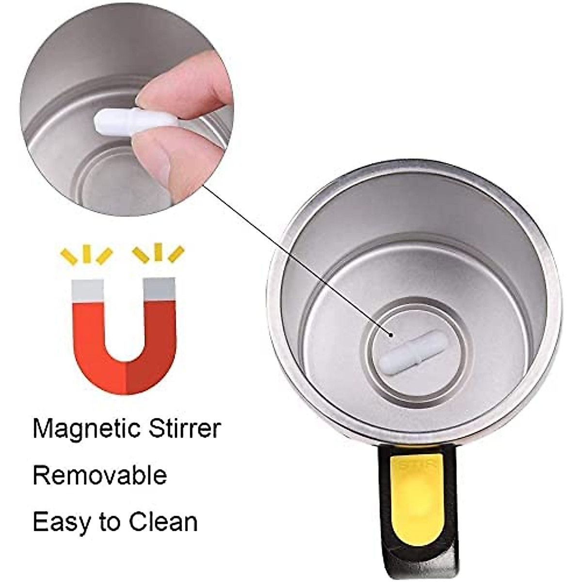 IAMPDD Self Stirring Mug Auto Self Mixing Stainless Steel Cup for Coffee/Tea/Hot Chocolate/Milk Mug for Office/Kitchen/Travel/Home -450ml/15oz The best gift（pink）