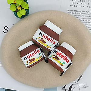 ZEPTY Compatible for AirPods Pro Case Cover 2019, Food Series Design Nutella Kids Teens Boys Girls Women Cute Funny Cool Silicon Cartoon 3D Shell Cover for AirPods Case Pro - Nutella